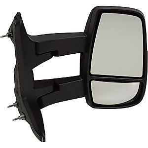 Kool Vue Driver & Passenger Side Manual Heated Towing Mirrors for Ford Transit-250 Transit-350 Transit-150 Transit-350 HD 2015-2019 Without Signal Light Textured Models With Medium or High Roof