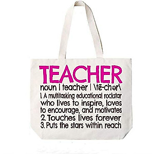 COCOVICI Teacher Appreciation Gifts For Women | Teacher Gift | Teacher Definition Tote Bag | Teacher Canvas Tote Bag | Teacher Gift Idea