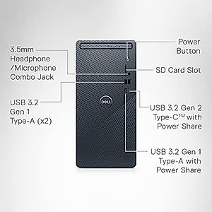 Dell Inspiron 3020 Desktop - Intel Core i7-13700, 1TB SSD + 1TB HDD, 16GB DDR4 RAM, DVD RW, Intel UHD 770 Graphics, Windows 11 Pro, 1 Year Premium Support + 6 Months Migrate - Mist Blue