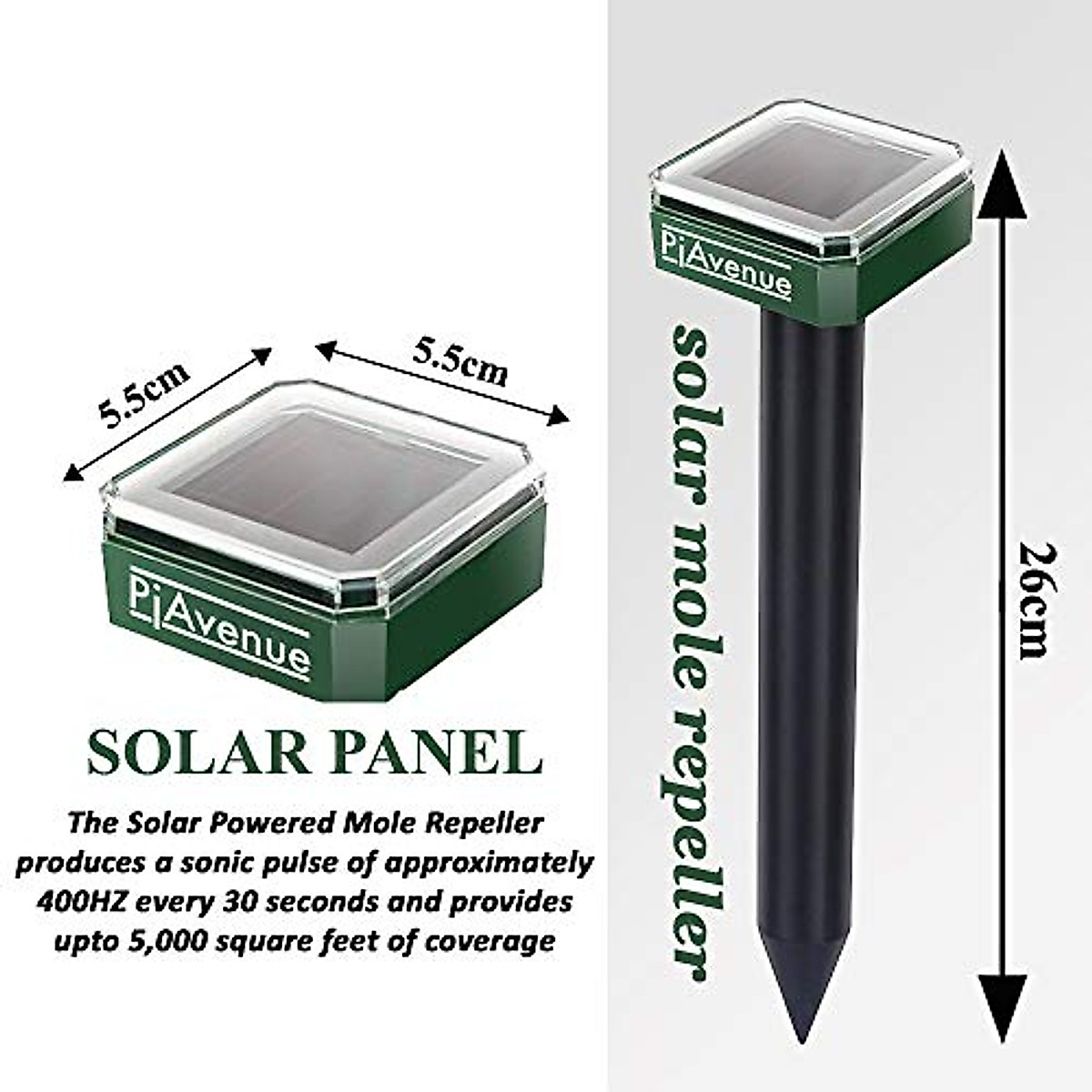 Solar Mole Repeller Ultrasonic Outdoor - Pest Control Rodent Repellent - Groundhog Repellent Snake Rodent Gopher Spikes Chaser Pest Control (4)