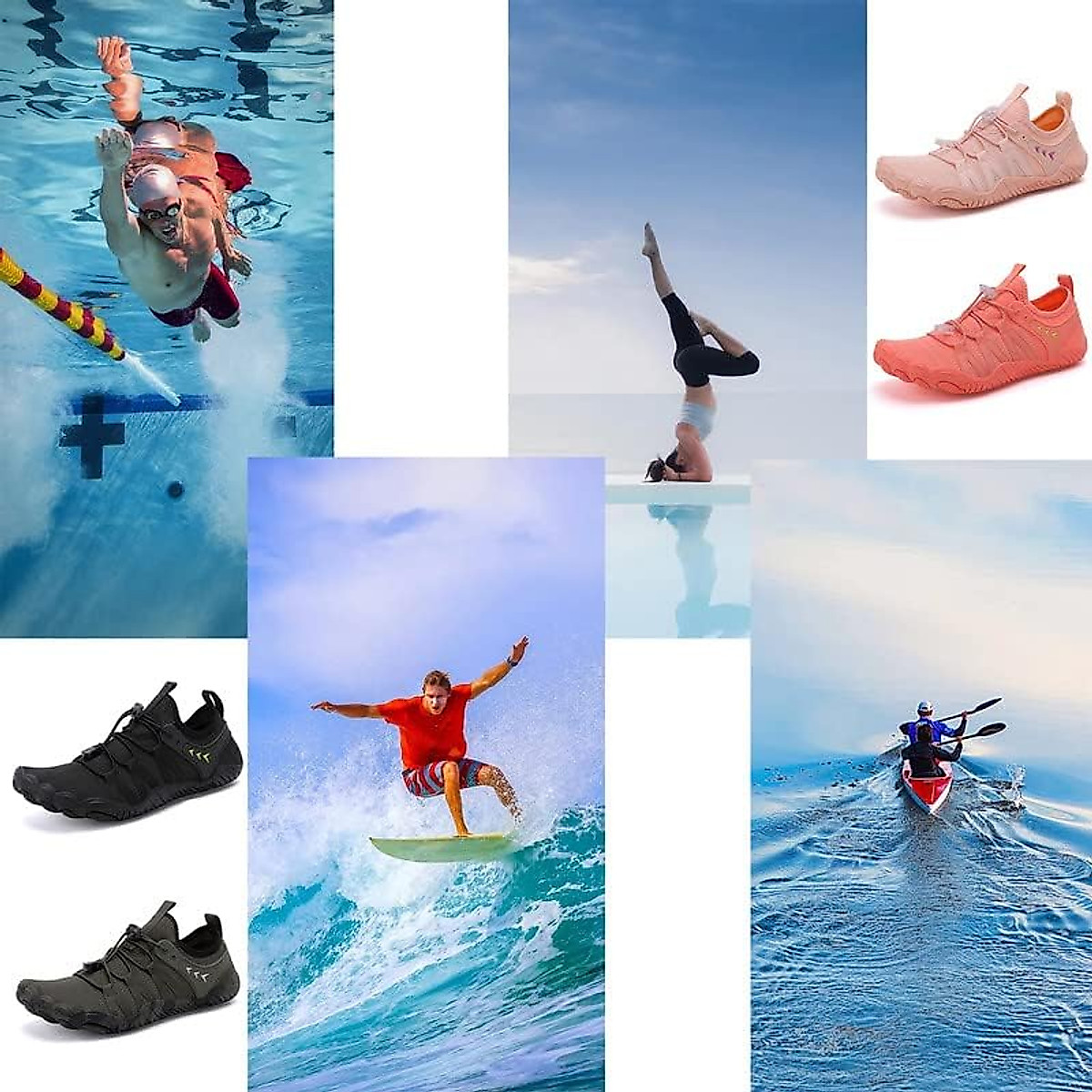 Water Shoes Men Women Barefoot Shoes Outdoor for Beach Aqua Swim Pool River Water Quick Dry Boating Fishing Diving Surfing with Yoga Aerobics