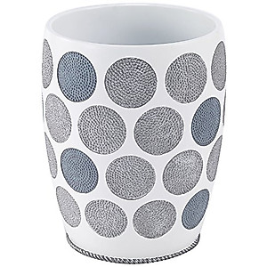 Avanti Linens - Wastebasket, Decorative Trash Can, Metallic Accented Bathroom Accessories (Dotted Circles Collection)
