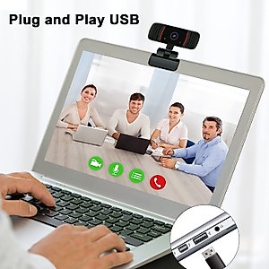 Peteme Webcam with Microphone for Desktop, 1080P HD USB Web Cameras, Computer Camera for Laptop,Plug and Play Webcam and Stereo Microphone for Zoom/Video Calling Recording/Gaming/Conferencing