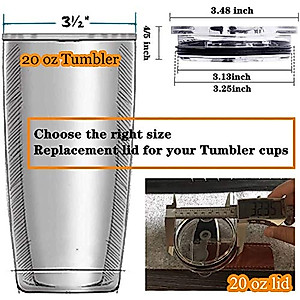 2 Replacement Flip Lids for Stainless Steel Insulated Tumbler Travel Mug, Compatible w/YETI Rambler,Ozark Trail,Old Style Rtic and More (20 oz Spill Proof Splash Resistant Lid)