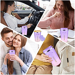 JTRYEMU Travel coffee mug 12 oz Insulated Coffee cup with lid reusable Leak proof Coffee Tumbler Stainless Steel Vacuum Gradient Colorful Thermos cup Thermal Keeps Cold and Hot for Coffee/Tea