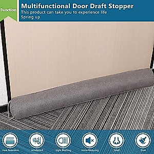 Anze Under Door Draft Stopper 40 inch Triangular Heavy Duty Draft Blocker Bottom Seal Noise Air Guard for Doors and Windows, Gray