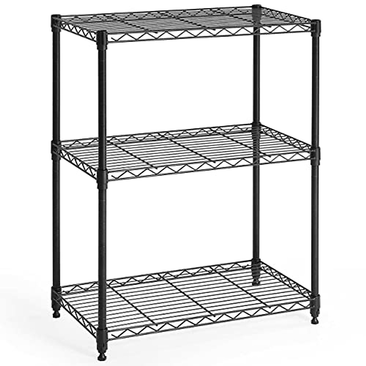 CAPHAUS Heavy-Duty Adjustable Height Wire Shelving Unit, Wire Rack Shelving, Metal Steel Storage Shelves, Garage Shelving Storage Organizer, Utility Storage Shelf, 24Wx14Dx30H 3-Tier No Wheels, Black