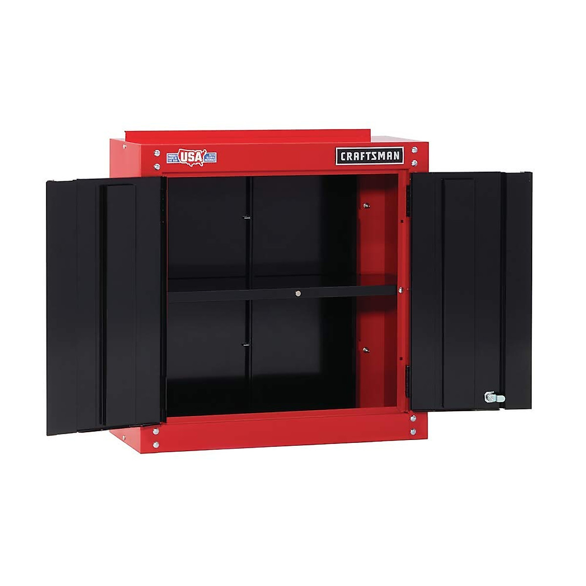 Craftsman 28-Inch Garage Storage Wall Cabinet and MaxWorks 30-Bin Parts Storage Rack Bundle