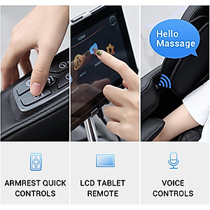 MYNTA Massage Chair MC3100, Full Body Zero Gravity SL Track 3D Massage Chair with Calf Roller Massage, Voice Control, Thai Stretch, Black