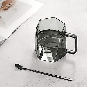 NORTHOME Coffee Mug Clear Glass Coffee Cup 16 Oz with Handle for Hot Beverages - Cappuccino, Latte, Big Tea Cup. Crystal Clear Glass Cup, Espresso Coffee Gift