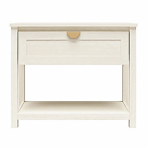 Mr. Kate Primrose Wide 1 Drawer Nightstand with Open Shelf, Ivory Oak