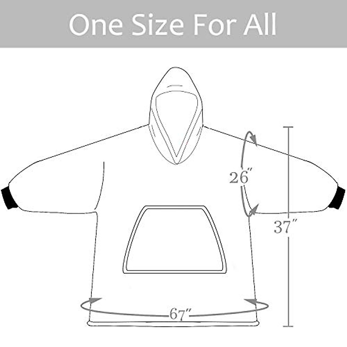 Tirrinia Oversized Wearable Blanket Sweatshirt Comfortable Plush Giant Houndstooth Hoodie Wearable Blankets Gift for Adults Men Women Teenagers Kids