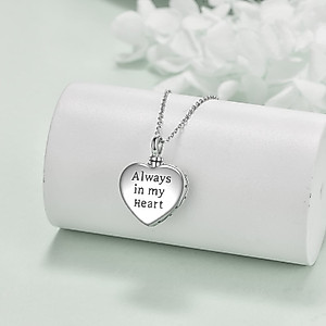 ONEFINITY Tree of Life Urn Necklaces for Ashes Sterling Silver Abalone Shell Tree of Life Locket Necklace That Holds Pictures Heart Cremation Jewelry for Ashes Memory Jewelry for Women Men