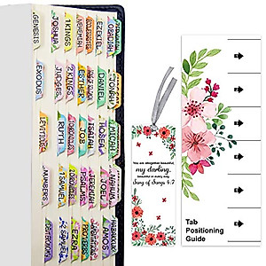 Decorative Laminated Bible Tabs 100PCS Cute Bible tabs for Women and Girl 66 Book Tabs 34 Blank Tabs for Old and New Testament