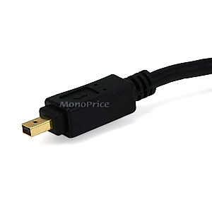 Monoprice 1.5-Feet USB 2.0 A Male to Mini-B 4pin Male 28/24AWG Cable with Ferrite Core (Gold Plated) (105451)