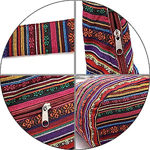 Bohemian Prints Women Messenger Bag, Ethnic Style Hippie Hobo Bag, canvas Shoulder Crossbody Bag, Shoulder Bag for vacations, camping, school, shopping, beach, etc -D