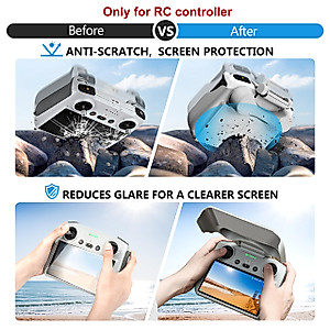 STARTRC Mini 3 2 in 1 Sun Hood, RC Joysticks Protector Sunshade for DJI Mini 3 Pro/Mini 3/Air 2S/Mavic 3 Classic/Mavic 3 Pro RC Remote Controller Full Screen Protection Accessories(Only for RC)