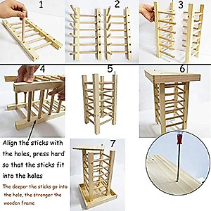 kathson Wooden Hay Feeder Rabbit Less Waste Food Feeding Rack Standing Pet-self Feeding Hay Manager Grass Holder Small Animals Cage Accessories for Bunny Chinchilla Guinea Pig