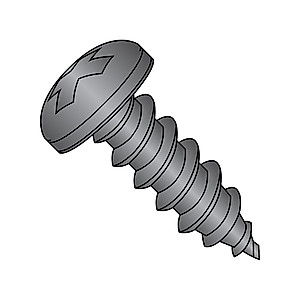 Small Parts 0624APPB Steel Sheet Metal Screw, Black Oxide Finish, Pan Head, Phillips Drive, Type A, #6-18 Thread Size, 1-1/2" Length (Pack of 100)