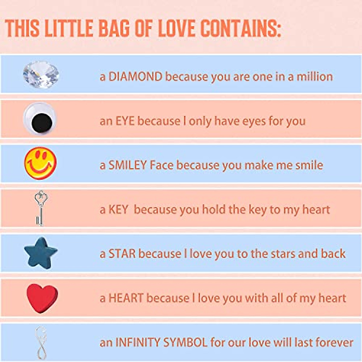 Anniversaries Gifts for Him, Anniversaries Gifts for Her, Couples Gifts, Birthday Gifts for Boyfriend, I Love You Gifts, Fun Little Bag Of Love, Little Keepsake, Cute Meeting Gifts for Boyfriend