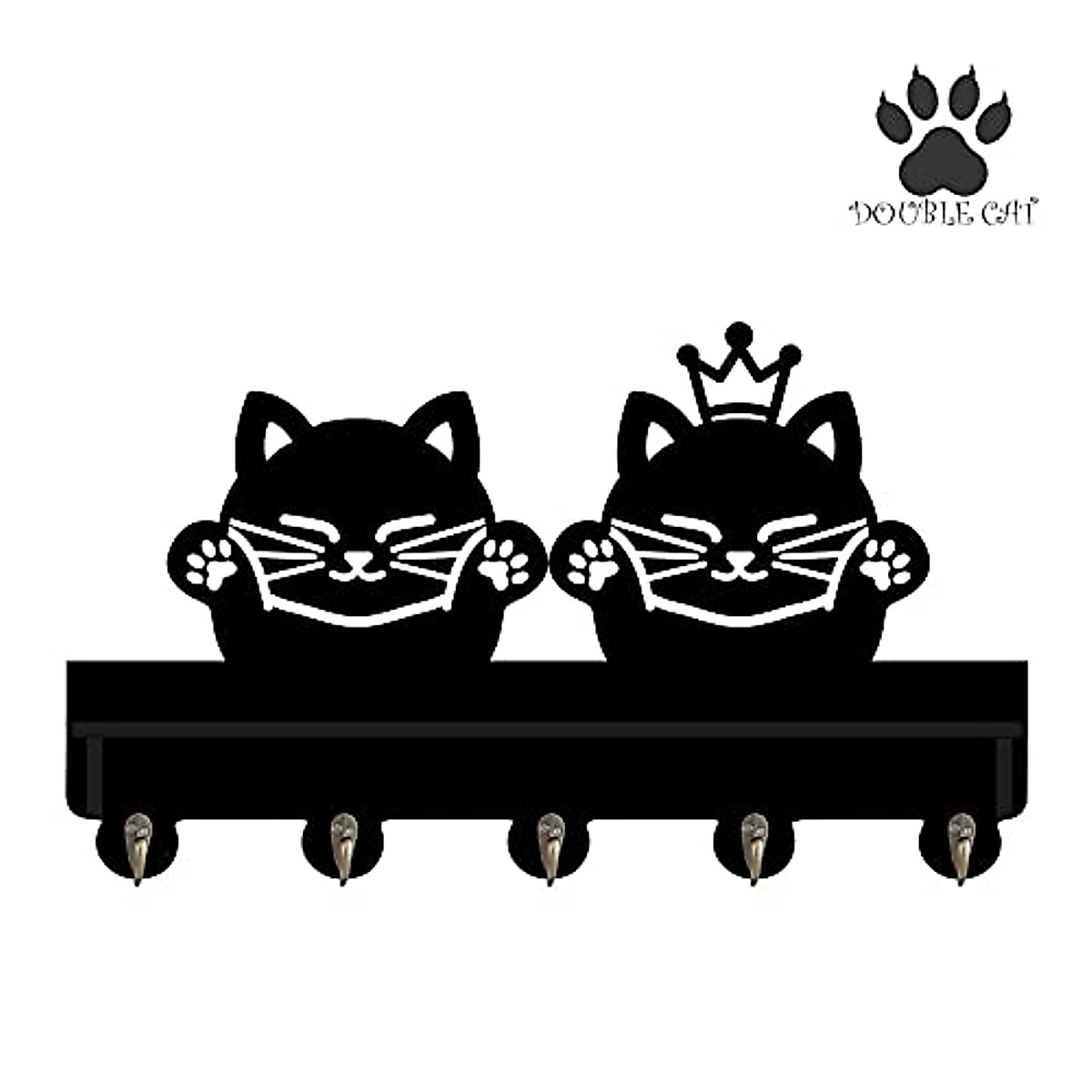 Couple Cat Prince Princess Hook with Shelf for Lover Coat Clothes Holder Christmas Gift DIY Mould Wonderful Holder Wall Decorative Gift Kids Winter Style