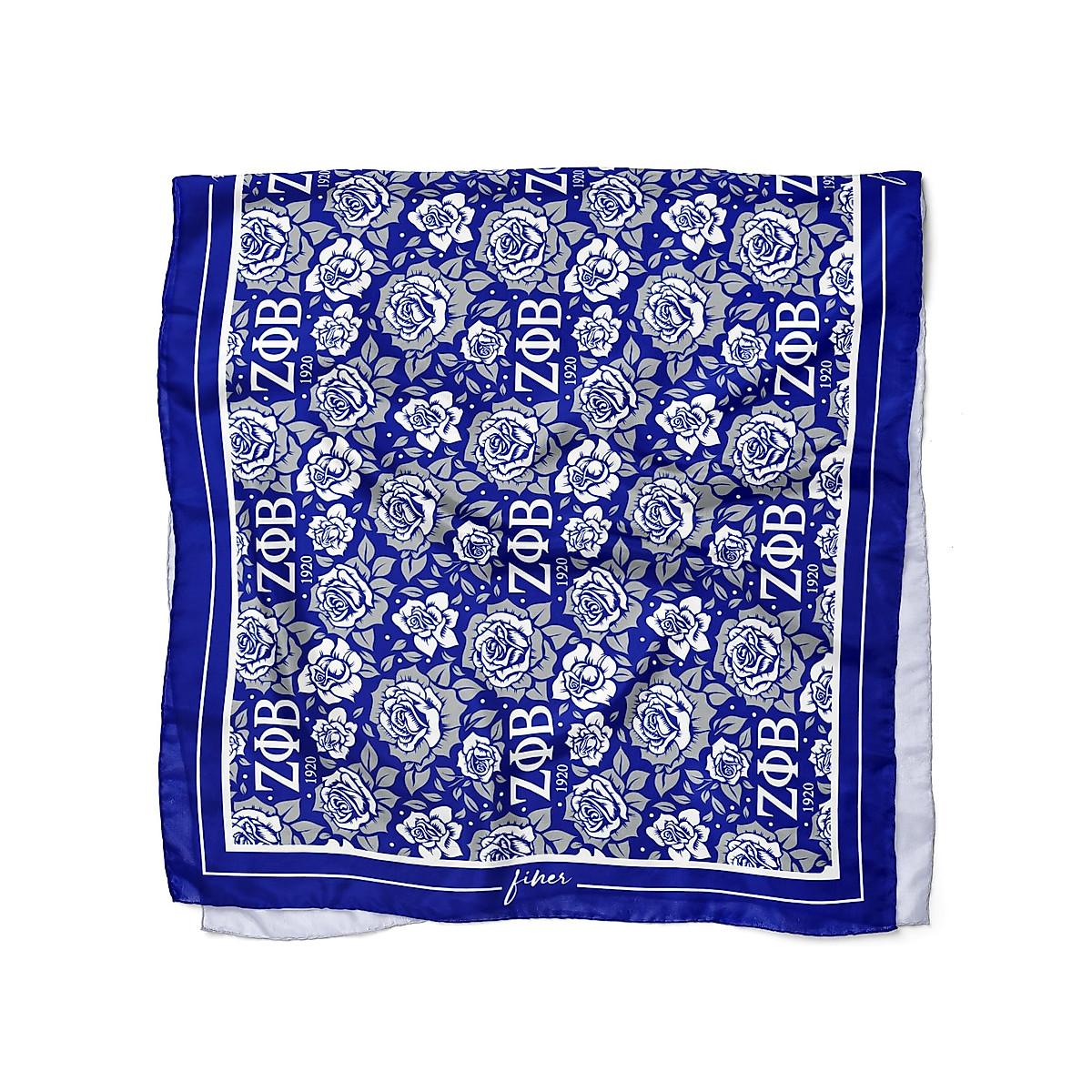 BBGreek Zeta Phi Beta Sorority - Silky Polyester Shawl Scarf - Greek Letters 1920 - Official Vendor