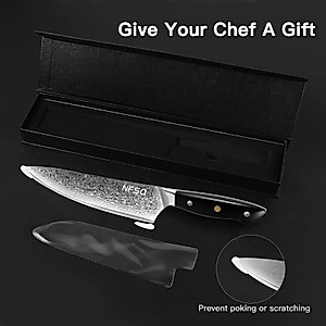 NFSQ Chef Knife Ultra Sharp Kitchen Knife Set 8-Piece, Premium High Carbon Stainless Steel Chefs Knife Set, Ergonomic Handle Professional Knives Set for Kitchen with Gift Box