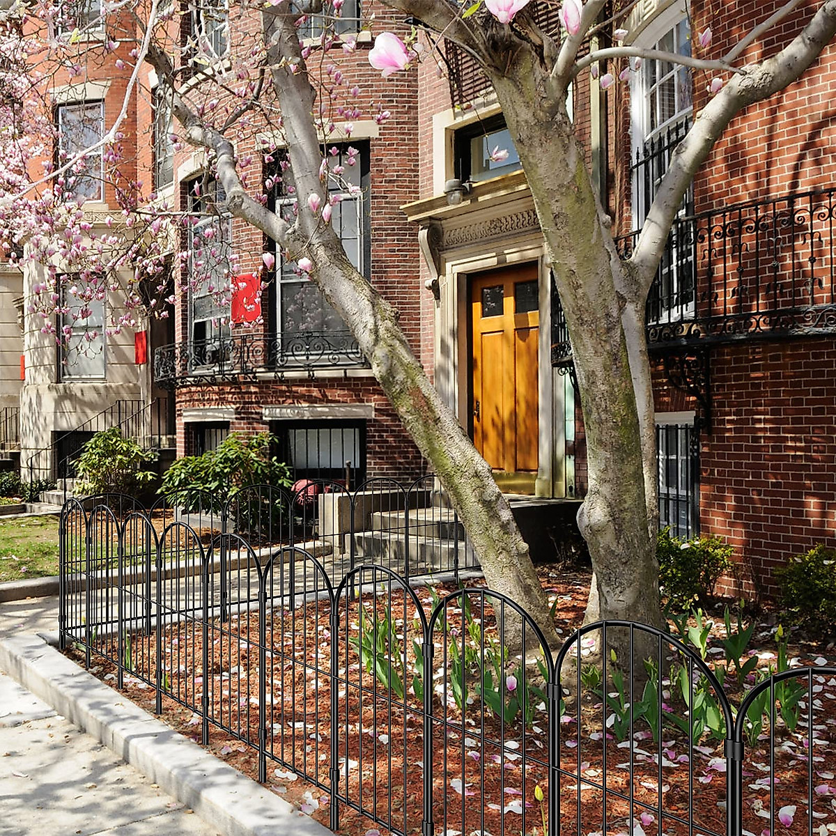 Decorative Garden Fence 10 Pack Animal Barrier Fence 10ft (L) x 24in (H) Rustproof Metal Wire Section Edging Fencing Panel for Outdoor Yard Landscape Patio, Arched