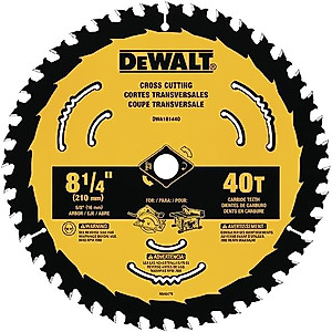 DEWALT Circular Saw Blade, 8 1/4 Inch, 40 Tooth, Cross Cutting (DWA181440)