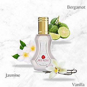 Al Rehab Red Rose Eau de Parfum Spray for Women, 1.2 Ounce / 35ml