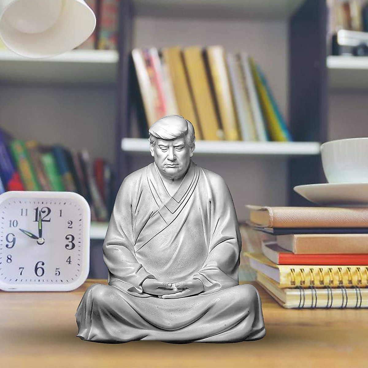 FEBUD Statue, Mediating Zen Statue Garden Decor Figurine Table Home Decor Accent/White