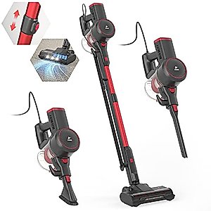 Corded Stick Vacuum Cleaner, 600W 20Kpa Stick Vacuum with Anti-Tangle Motorized Led Floor Brush 6-in-1 Self-Standing&Multi-Tool, Lightweight Handheld Vacuum for Hardwood Floor/Carpet/Pet Hair A300