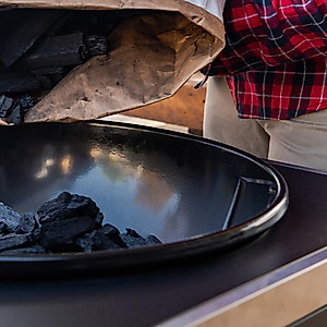 Nexgrill 22" Charcoal Grill with Table Cart and Side Table, 358 SQ In Grate, Adjustable Air Vents, Integrated Temperature Gauge, Mobile Cart Barbecue Grill for Camping, Picnics, and More - 810-0026HC