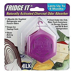 Innofresh Fridge-It- Refrigerator Deodorizer, Odor Absorber and Air Freshener- 1 Pack. Natural Activated Charcoal and Fragrance Free, Lasts up to 6-Months