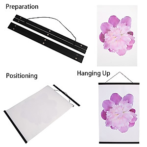 Aynoo Magnetic Poster Hanger Frame, 16x24 16x22 16x20 Poster Frame, 16 Inch Wide Magnetic Hanger Picture Frame,Black,2Pack