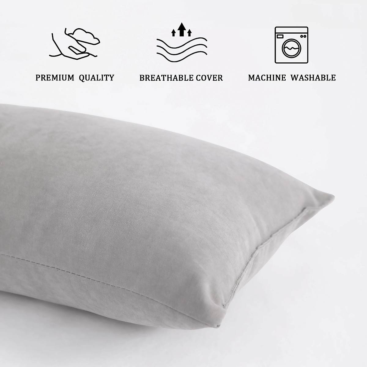 BEDSUM 2 Pack Tiny Pillows, 11"x7" Microfiber Mini Pillows for Travel, Pets, Soft and Machine Washable Small Pillows for Neck, Wrist, and Knee Comfort, Light Grey