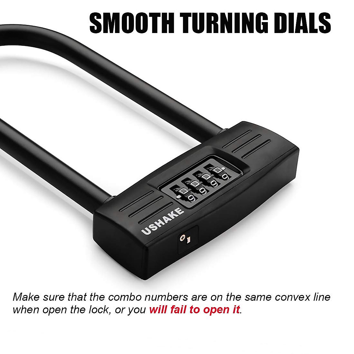 USHAKE Combination U Lock + Bike Water Bottle Cages