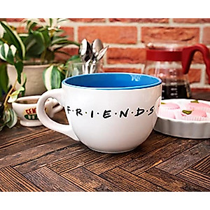 Silver Buffalo Friends Doodle Logo Soup Ceramic Mug, 1 Count (Pack of 1), white, 24 fluid ounce