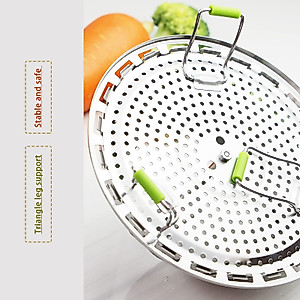 Vegetable Steamer Basket, Stainless Steel Folding Steamer, Insert for Veggie Fish Seafood Cooking, Expandable to Fit Various Size Pot(5.1" to 9")