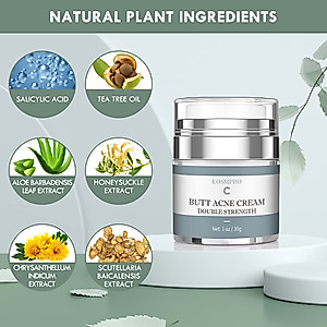 Butt Acne Clearing Treatment, Bum Acne Treatment Butt Pimple Cream Clears Pimples For the Buttocks, Back and Thigh Areas with Salicylic Acid, Pure Natural Ingredients and Fast Results
