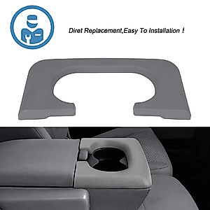 ONER Center Console Cup Holder Replacement Pad, Bench Seat Center Console Cupholder Armrest Pad,Include 2pcs Coasters,Compatible with 1999-2010 Ford F-250 F-350 F-450 (Grey)