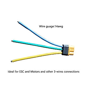 JINOARC 1Pair RC Charger Cable MR60 Pigtail Wire 14awg 100mm Female Male for FPV Drone Motor ESC