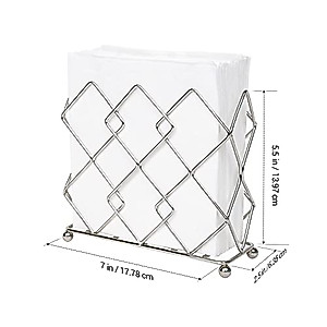 LEVIMETREE Silver Napkin Holder - Stainless Steel Napkin Holders for Tables Modern Serviette Holder Tissue Dispenser Perfect for Outdoor Events - Decorative Clear Cocktail Napkin Kitchen Décor