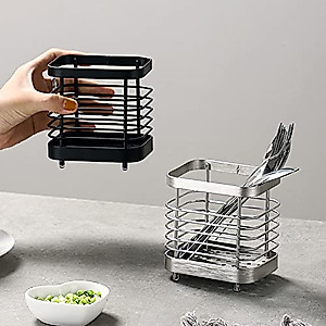 Caluself Utensil Holder for Kitchen Counter,Cooking Utensil Holder for Spatula Spoon,Wire Utensil Organizer,Metal Stainless Steel Utensil Holder,Kitchen Utensil Holder for Countertop