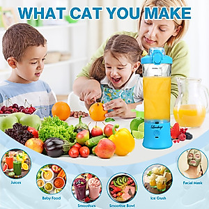ortable Blender,22 Oz Mini Blender for Shakes and Smoothies,Personal Blender with Rechargeable USB,Fruit,Smoothie,Baby Food Mixing Machine Blender With 6 Blades,for Home,Kitchen,Travel,Sports (blue)