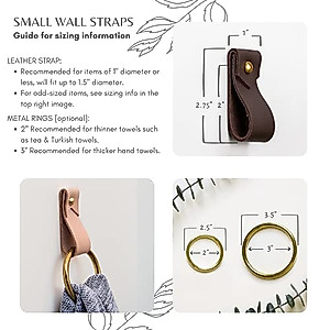 KEYAIIRA - Small Leather Wall Hook, minimalist leather strap hanger for bath towel holder leather wall hook strap towel hook bathroom decor brass towel ring nordic home