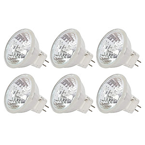 Simba Lighting MR11 Halogen 20W 12V FTD Spotlight Light Bulbs (6 Pack) 2-Pin 220lm for Landscape, Accent, Track Lights, and Fiber Optics, GU4 Bi-Pin Base, Glass Cover, Warm White 2700K Dimmable