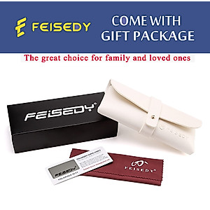 FEISEDY Polarized Women Square Sunglasses Sparkling Composite Shiny Frame B2289