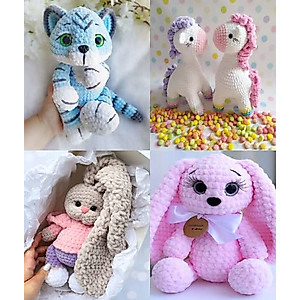 Troyarn Velvet Chenille Baby Blanket Yarn Amigurumi Yarn for Crocheting and Knitting Super Bulky 100 gr (132 yds) (10126 - Green)