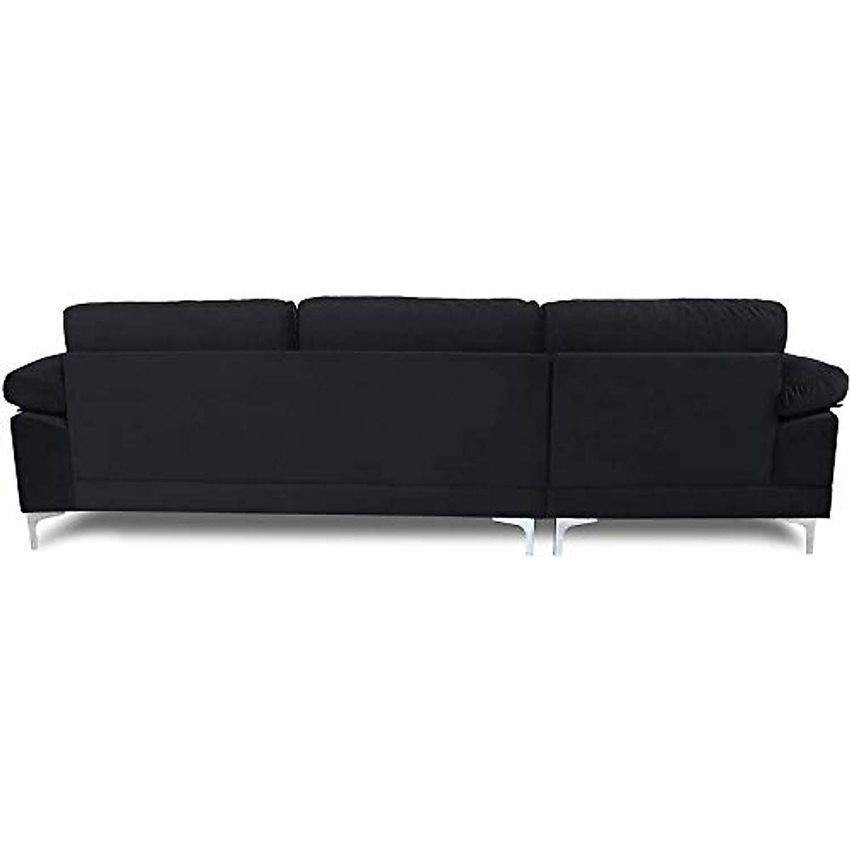 Restar Sectional Couch Left-Hand Facing, L-Shaped Couch for Family Living Room, Modern Large Velvet Sectional Sofa with an Extra-Wide Chaise Lounge (Black)